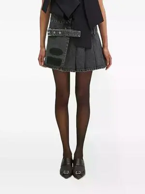 AMBUSH Pleated Belted Denim Skirt