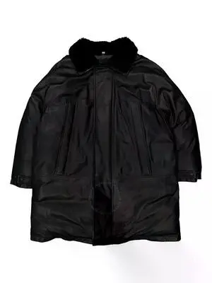 Burberry Leather Coat With Shearling Collar