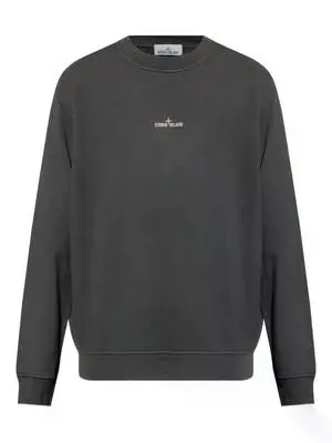 Stone Island Logo-embroidered Crew-neck Sweatshirt - Grey