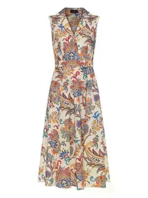 Etro Paisley-print Collared Midi Dress