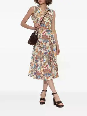 Etro Paisley-print Collared Midi Dress