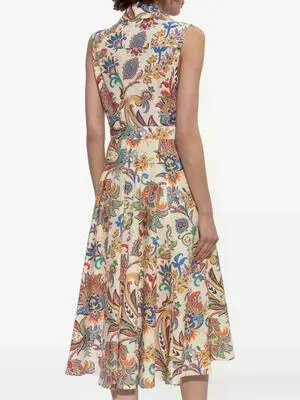 Etro Paisley-print Collared Midi Dress