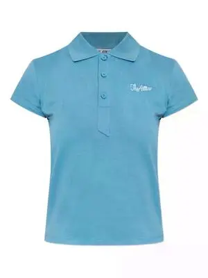 Attico Embroidered Cotton Polo Shirt - Blue