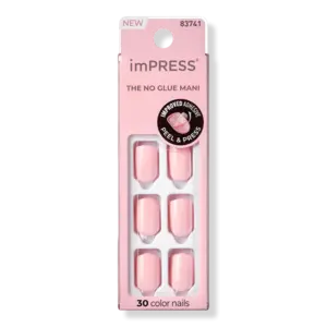 Kiss Impress Color Short Squoval Press On Nails - Pick Me Pink