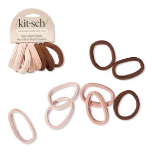KITSCH Recycled Fabric Seamless Hair Ties 8-piece Set - Rosewood