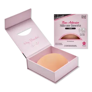 HOLLYWOOD FASHION SECRETS Non-adhesive Silicone Inserts, Nipple Concealers - Dark