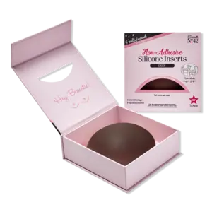 HOLLYWOOD FASHION SECRETS Non-adhesive Silicone Inserts, Nipple Concealers - Deep