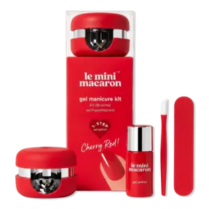 LE MINI MACARON 1-step Diy Glossy Gel Manicure Kit - Cherry Red