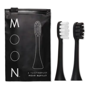 MOON Electric Toothbrush Head Refills 2 Pack - Black Onyx
