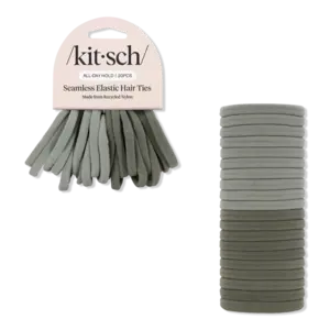 KITSCH Recycled Fabric Seamless Hair Elastics 20-piece Set - Eucalyptus