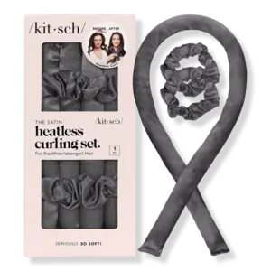 KITSCH Satin Heatless Curling Set - Charcoal
