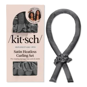KITSCH Heatless Curling Set Satin Charcoal