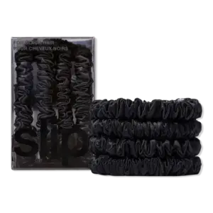 Slip Pure Silk Skinny Scrunchies Set - Black