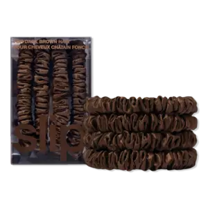 Slip Pure Silk Skinny Scrunchies - Dark Brown