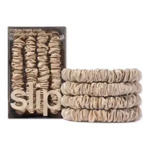 Slip Slip Pure Silk Skinny Scrunchies - 4 Piece Set Blonde