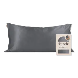 KITSCH Satin King Pillowcase - Charcoal
