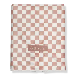 KITSCH Extra Large Quick-dry Hair Towel Wrap - Terracotta Checker