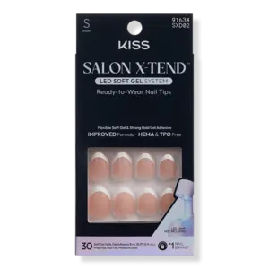 Kiss Salon X-tend Short Almond Press On Nails Led Gel Nails - Nonsense