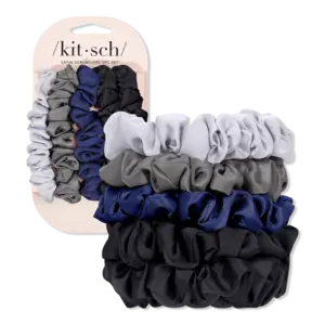 KITSCH Satin Petite Scrunchies Set - Midnight