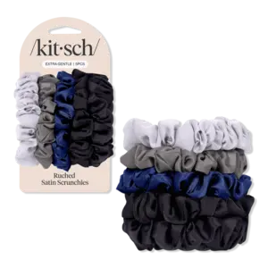 KITSCH Satin Petite Scrunchies Set - Midnight