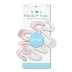 GIMME BEAUTY Medium Hair Squiggle 2.0 Claw Clip - Pink/white