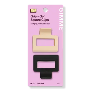GIMME BEAUTY Fine Hair Square Claw Clip - Black/tan