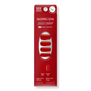 DASHING DIVA Glaze Color, Semi-cured Gel Nail Strips - Attention