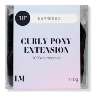 LOCKS & MANE 18" Curly Human Hair Ponytail - Espresso