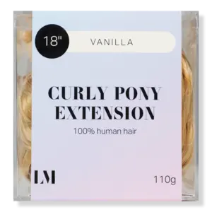 LOCKS & MANE 18" Curly Human Hair Ponytail - Vanilla