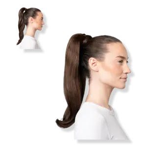 LOCKS & MANE 18" Human Hair Clip-in Ponytail - Milk Chocolate