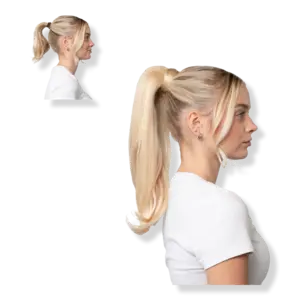 LOCKS & MANE 18" Human Hair Ponytail - Vanilla