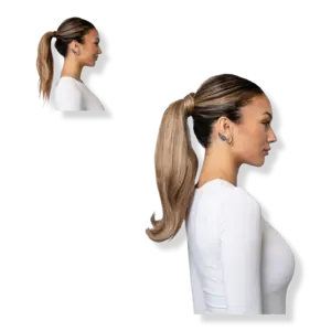 LOCKS & MANE 18" Human Hair Clip-in Ponytail - Butter Pecan