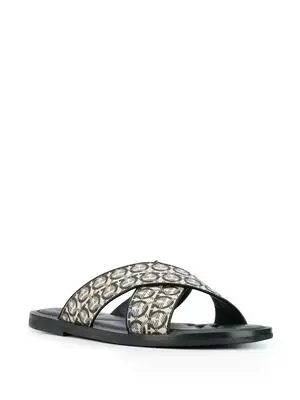 FERRAGAMO Gancini Printed Pool Slides