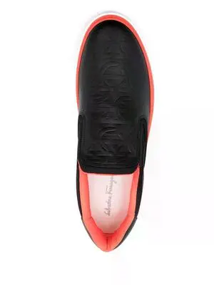FERRAGAMO Leather Slip-on Sneakers