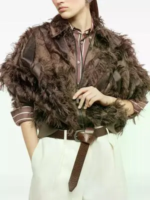 Brunello Cucinelli Feather-trimmed Bomber Jacket