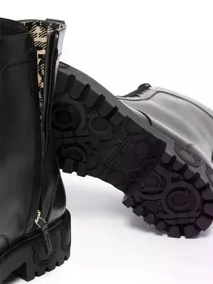 FERRAGAMO Gancini-motif Combat Boots