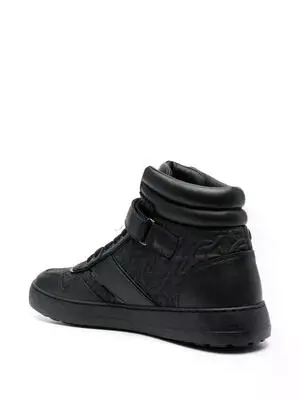 FERRAGAMO Embossed Leather Hi-top Sneakers