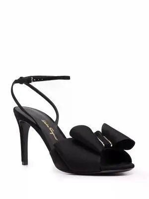 FERRAGAMO Vara Bow-detail Leather Sandals - Black