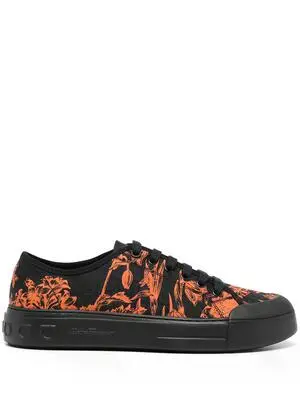 FERRAGAMO Pattern-print Low-top Lace-up Sneakers - Orange