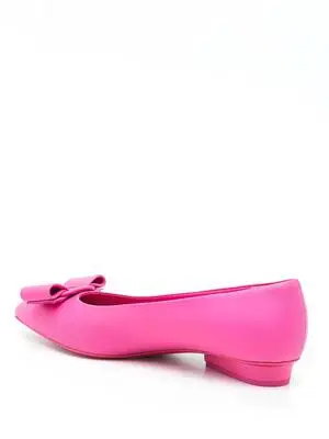 FERRAGAMO Viva Bow-detail Leather Ballerina Shoes