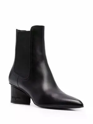 FERRAGAMO Logo-embossed Heel Chelsea Boots