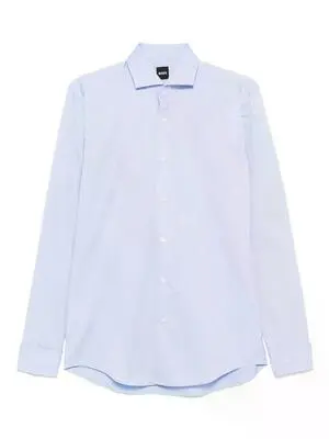BOSS Textured Cotton Shirt - Blue