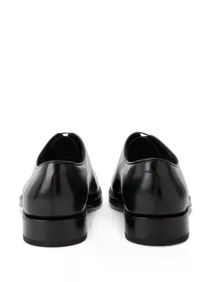 FERRAGAMO Polished Leather Oxford Shoes - Black