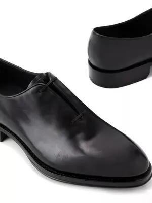 FERRAGAMO Polished Leather Oxford Shoes - Black