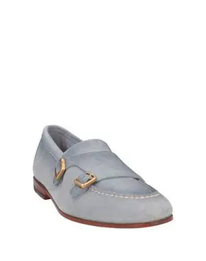 Santoni Suede Monk Strap Loafers - Blue