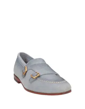 Santoni Suede Monk Strap Loafers - Blue