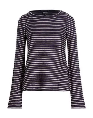Emporio Armani Striped Knit Crewneck Sweater - Navy