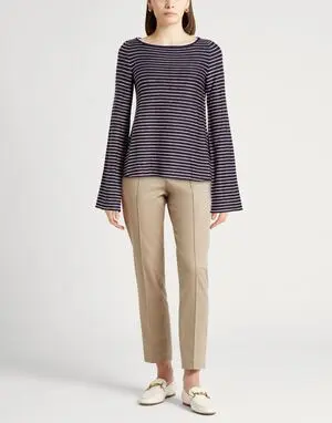 Emporio Armani Striped Knit Crewneck Sweater - Navy