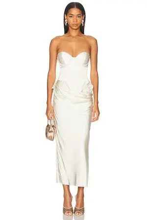 Lpa Ilaria Corset Midi Dress - Ivory