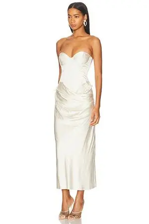 Lpa Ilaria Corset Midi Dress - Ivory